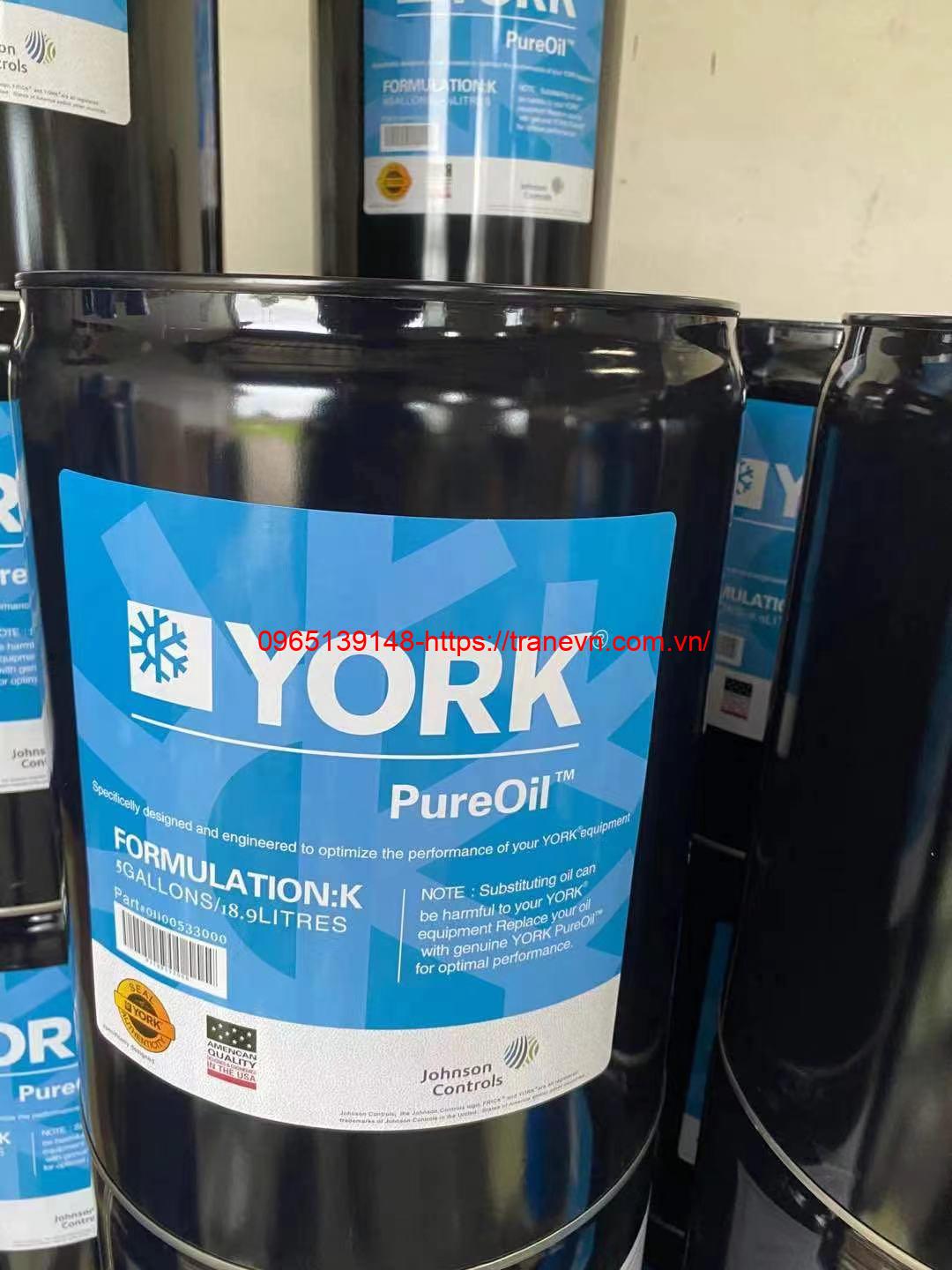 Dầu Chiller York pureoil 01100533000. Hàng có sẵn