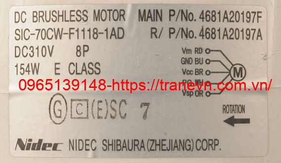 Motor điều hòa LG SIC-70CW-F1118-1AD