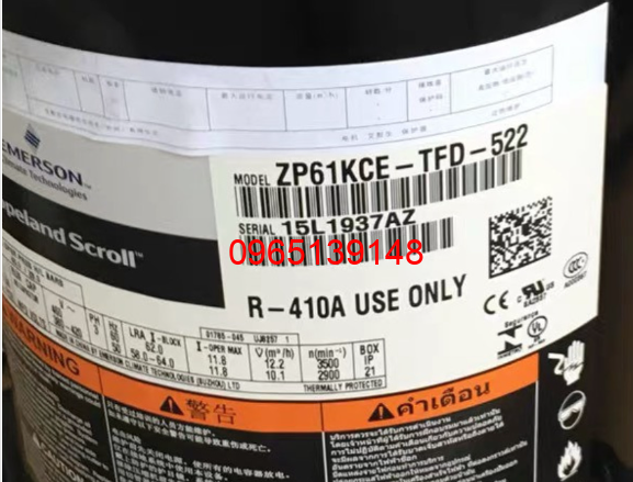 Máy nén Copeland ZP61KCE-TFD-522 - Công ty Cổ Phần Smind