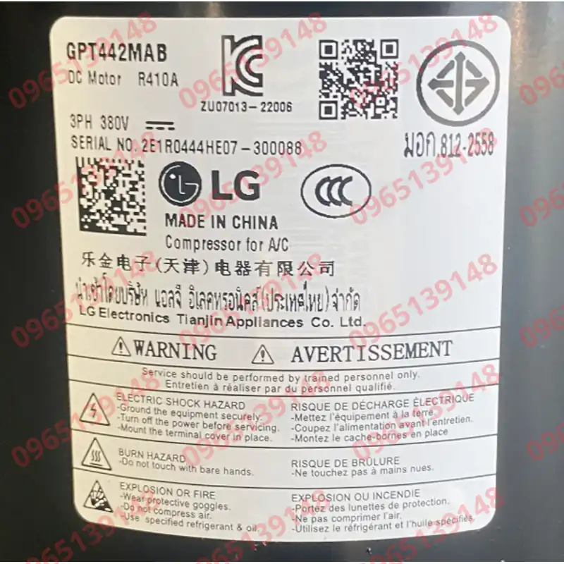 Máy nén điều hòa LG GPT442MAB TBZ39215801 - Công ty Cổ Phần Smind