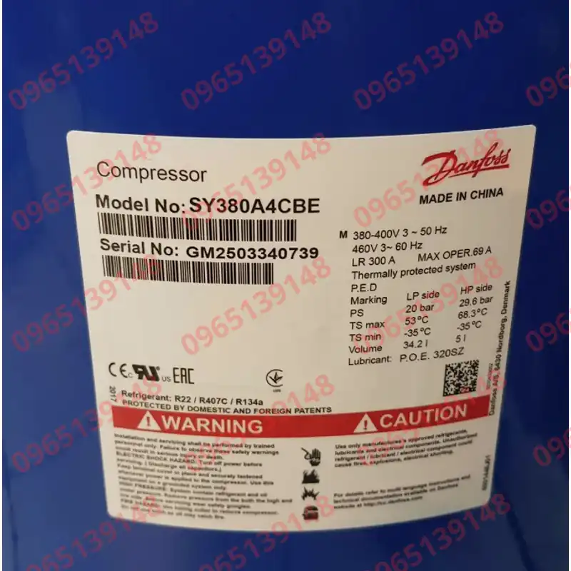 Máy nén Danfoss SY380A4CBE - Công ty Cổ Phần Smind
