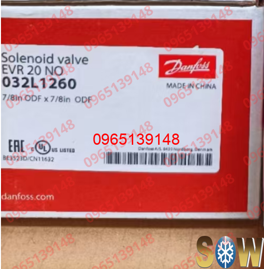 032L1260 Danfoss Solenoid valve, EVR 20, Solder, ODF, 7/8 in, Function ...