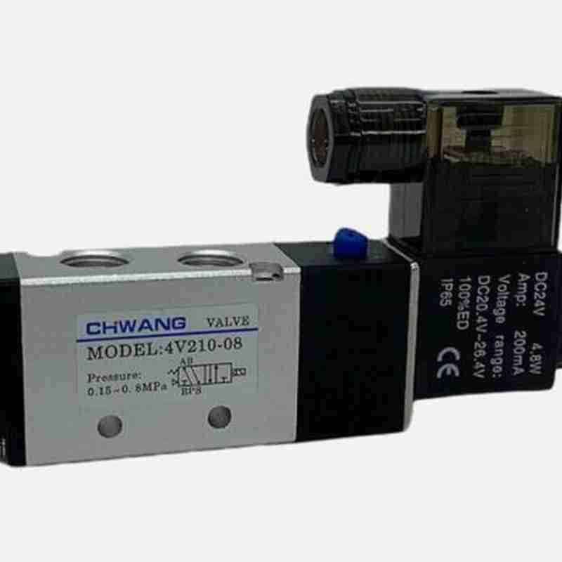 1 Pieza Electroválvula Neumática 2 Posiciones 5 Vías 4V210-08 Dc24V ...